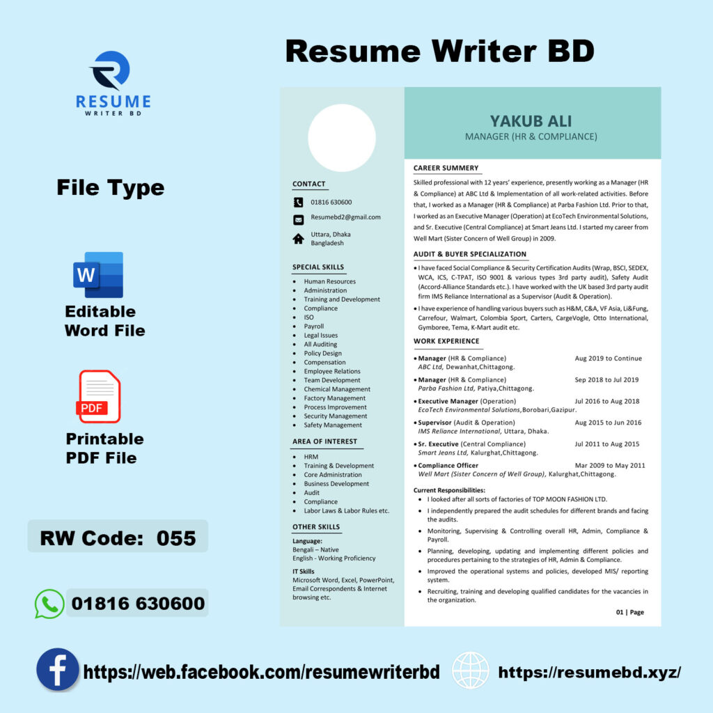 CV Design – Resume Writer BD