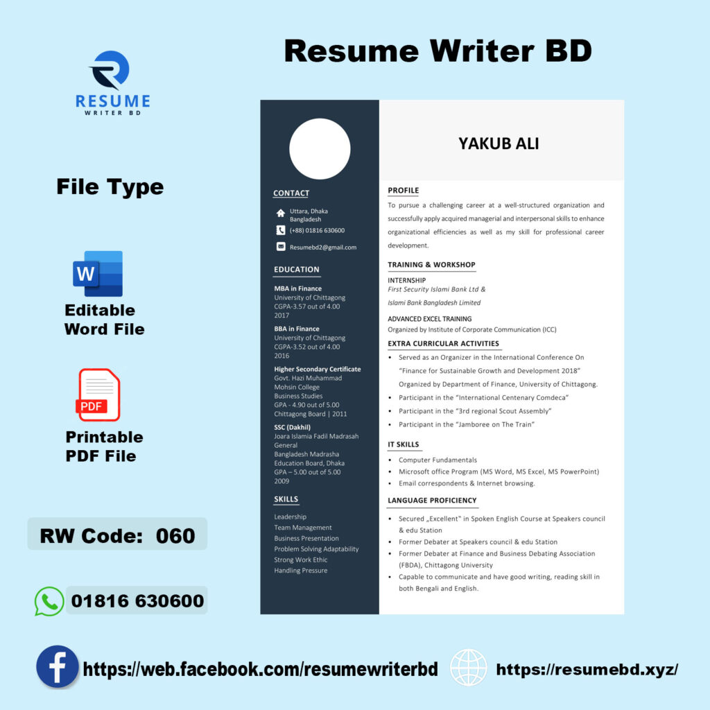 CV Design – Resume Writer BD