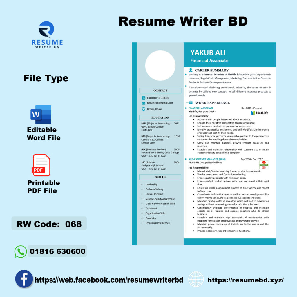 CV Design – Resume Writer BD