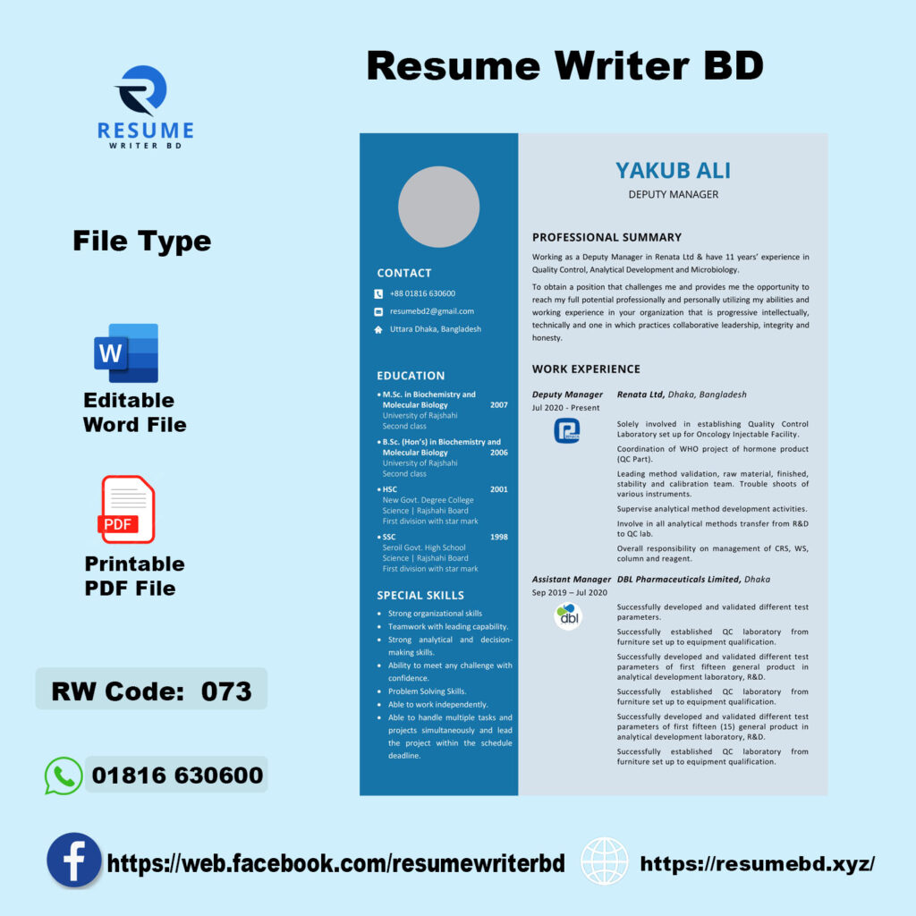 CV Design – Resume Writer BD