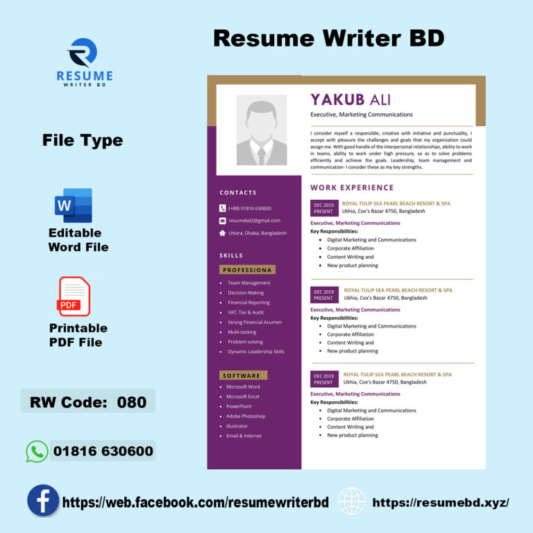 CV Design – Resume Writer BD