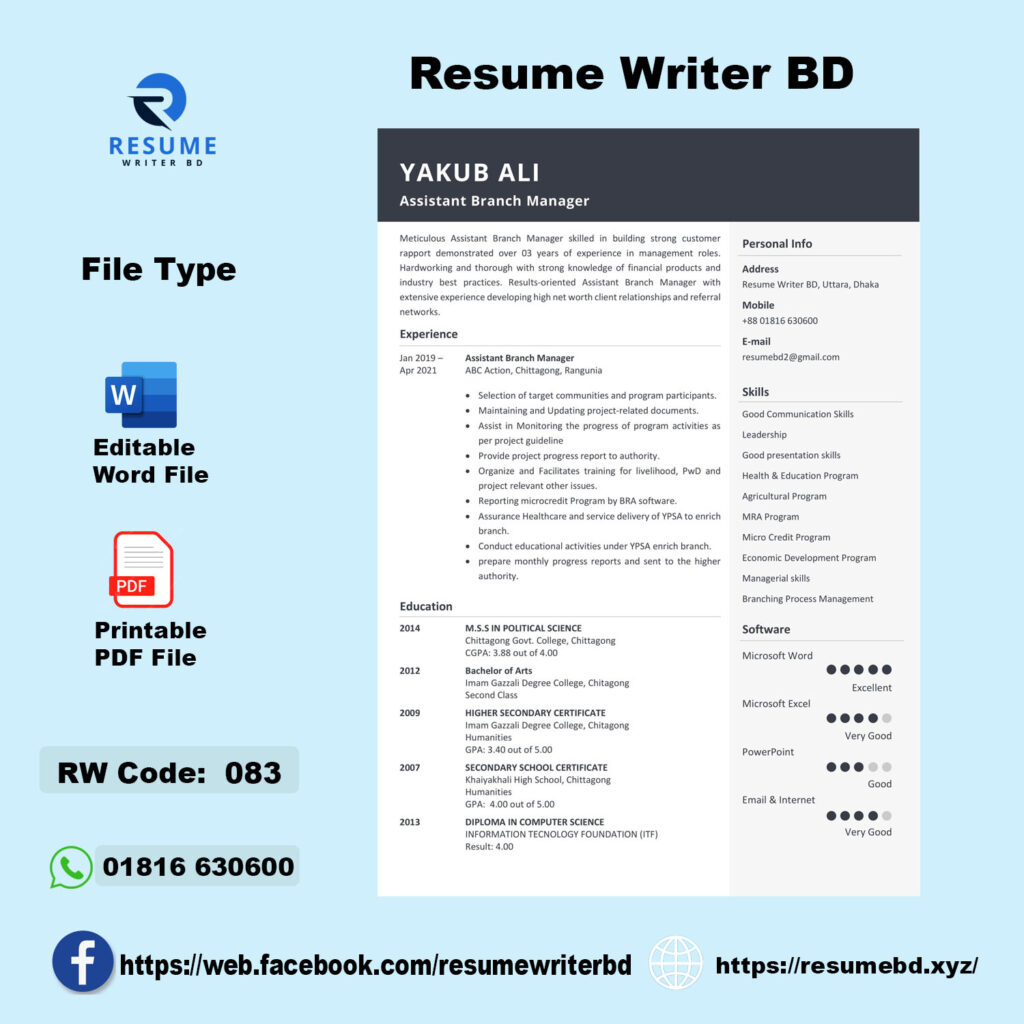 CV Design – Resume Writer BD