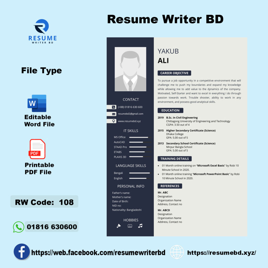 CV Design – Resume Writer BD