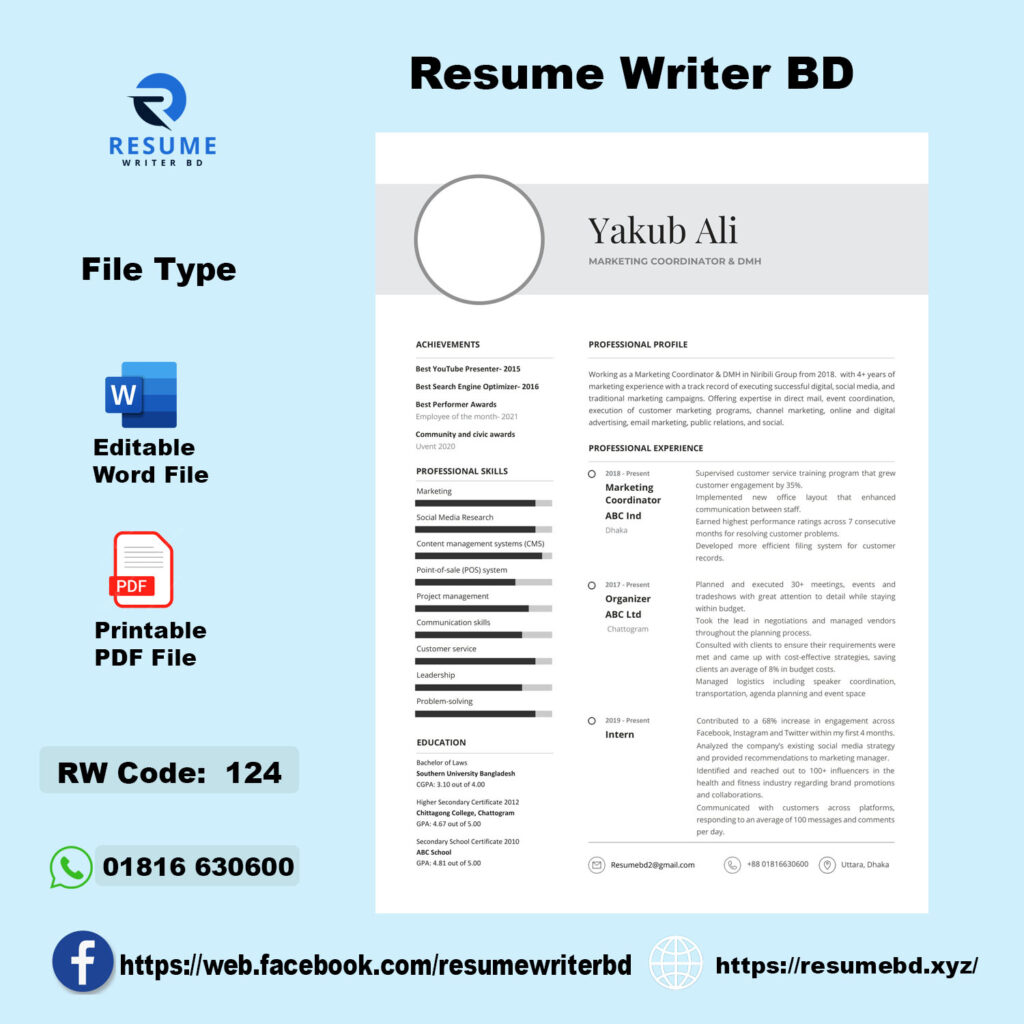 CV Design – Resume Writer BD
